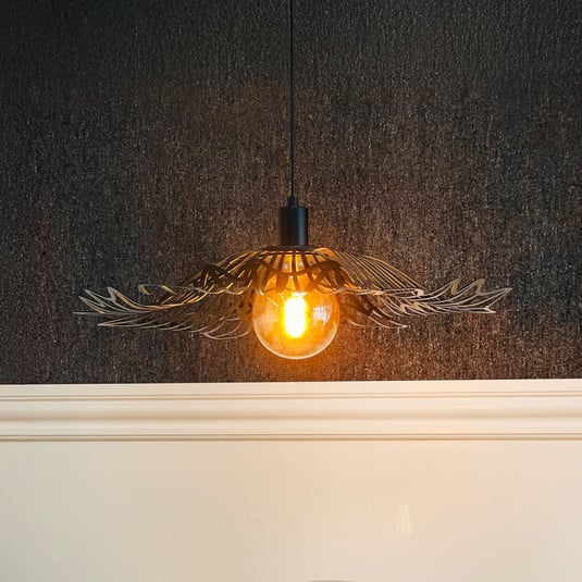 Candeeiro suspenso Flora da Dyberg Larsen, preto mate, Ø 60 cm, metal ...