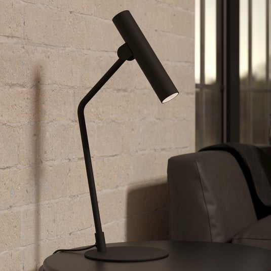 Lampa stołowa LED Almudaina, czarna, wysokość 49,5 cm, stal | Lampy.pl