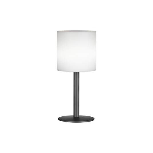 Lesina LED solar table lamp, sand black/white | Lights.co.uk