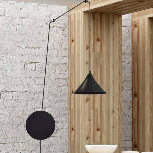 Ramo pendant light, one-bulb, black | Lights.co.uk