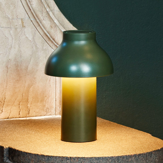 HAY PC Portable LED table lamp rechargeable battery, olive | Lights.co.uk