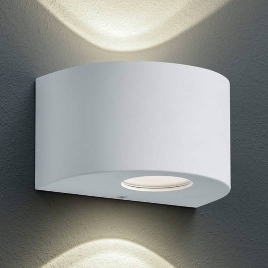 Round Rosario LED outdoor wall light, white | Lights.co.uk