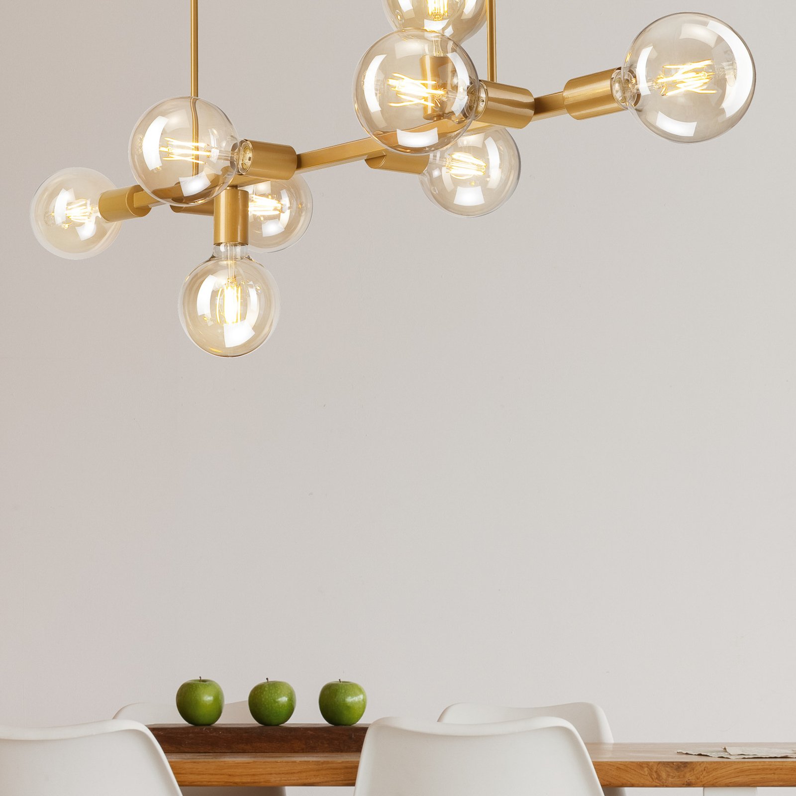 Plafondlamp Eliza, 8-lamps, goud | Lampen24.be