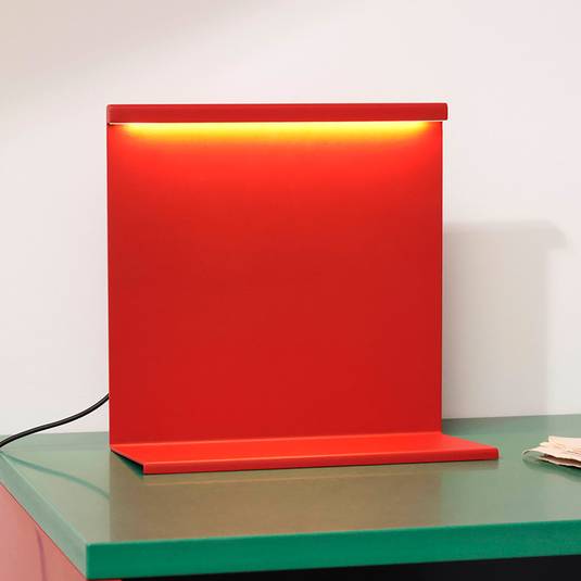 HAY LBM LED table lamp with dimmer, tomato red | Lights.co.uk