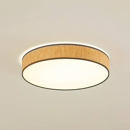 Lindby LED ceiling light Jutis, beige, seaweed, Ø 50 cm | Lights.co.uk