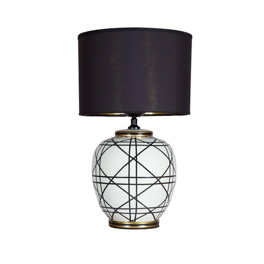 PR Home New York table lamp, black, height 60 cm, ceramic | Lights.co.uk