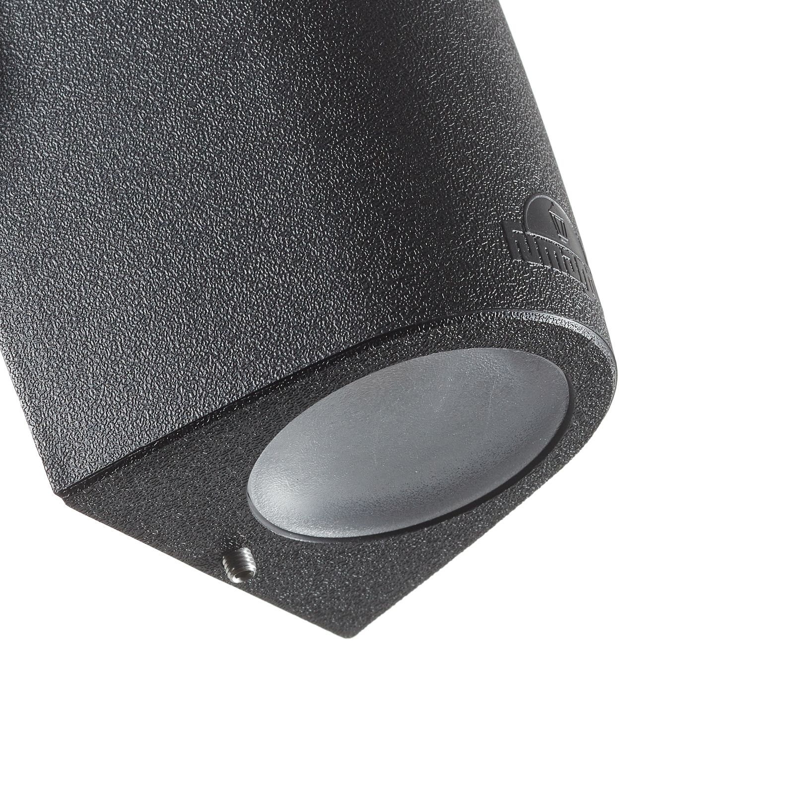 Marta 90 outdoor wall light, black/frosted, GU10 CCT, down | Lights.co.uk