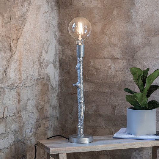 Ramo table lamp, silver-coloured, metal, height 53 cm | Lights.co.uk