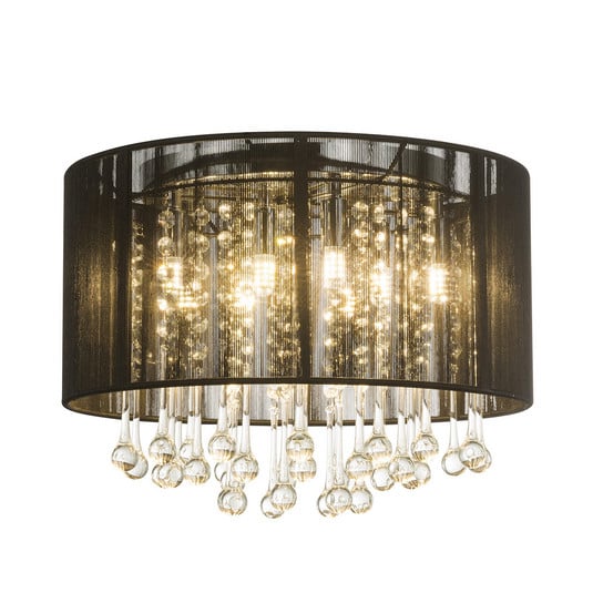 LED loftlampe Sierra med silkeskærm og vedhæng | Lampegiganten.dk