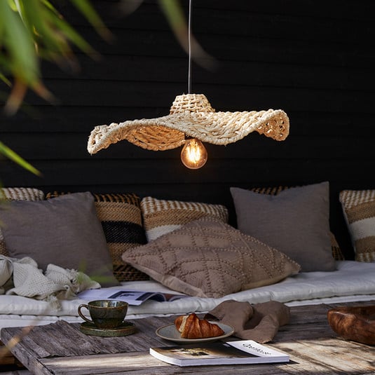 PR Home Tali hanging light Raffia lampshade Ø 46 cm | Lights.co.uk