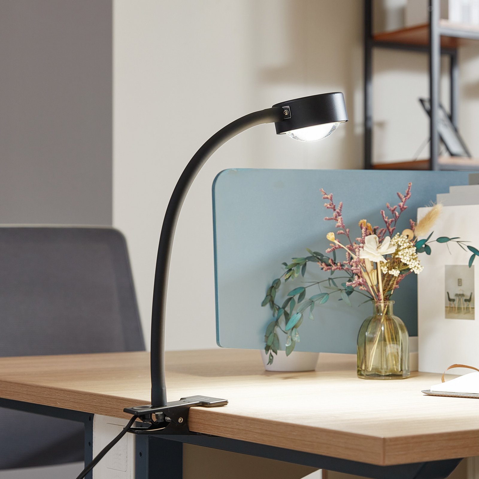 Lindby Jyla-klipsivalaisin, mattamusta, GX53, joustava varsi ...