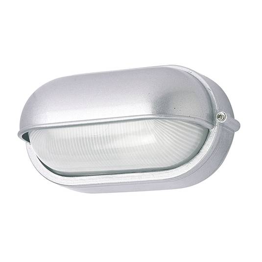 400180 outdoor wall light, oval, silver | Lights.co.uk