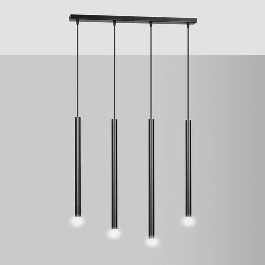 Sid pendant light, four-bulb, black | Lights.co.uk