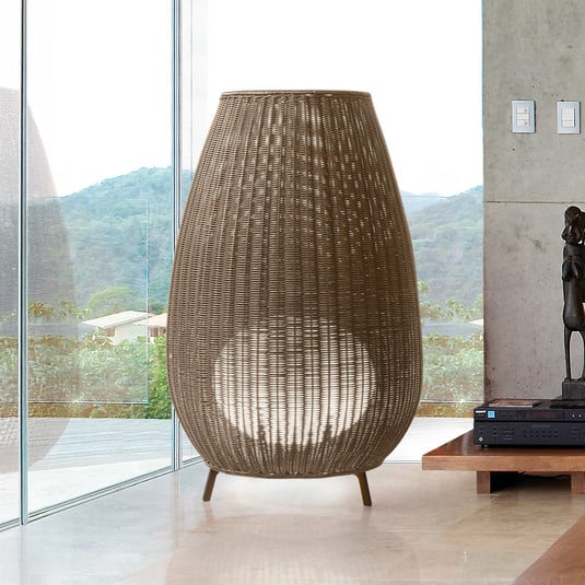 Bover LED-terrasslampa Amphora, 123 cm grafitbrun/brun | Lamp24.se