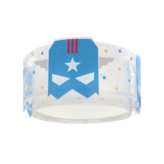 Dalber Blue Hero ceiling light, white/blue, Ø 33 cm | Lights.co.uk