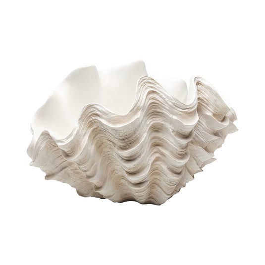 KARE Concha decorative vase, height 29 cm, cast stone, beige | Lights.co.uk