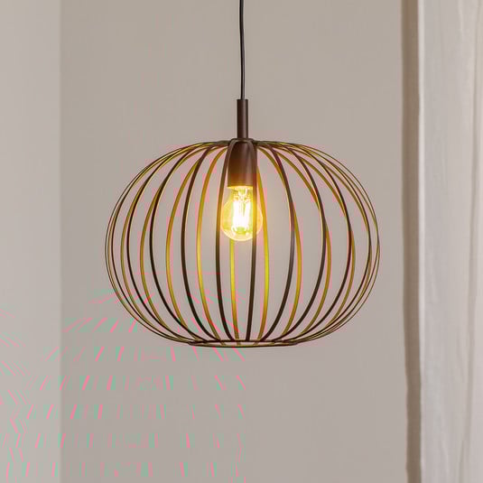 Valor pendant light, dark brown, steel, Ø 40 cm | Lights.ie