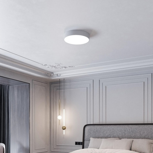 Cleo ceiling light, Ø 50 cm, IP54, grey, metal, E27 | Lights.co.uk