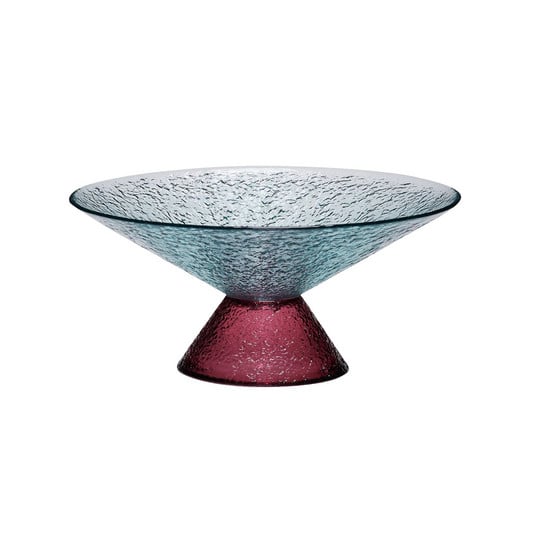 HÜBSCH Bonbonglasschale Large, blau/rot, Glas, Ø 25 cm | Lampenwelt.de