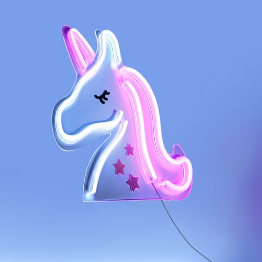 LED wandlamp Neon Unicorn, USB | Lampen24.be