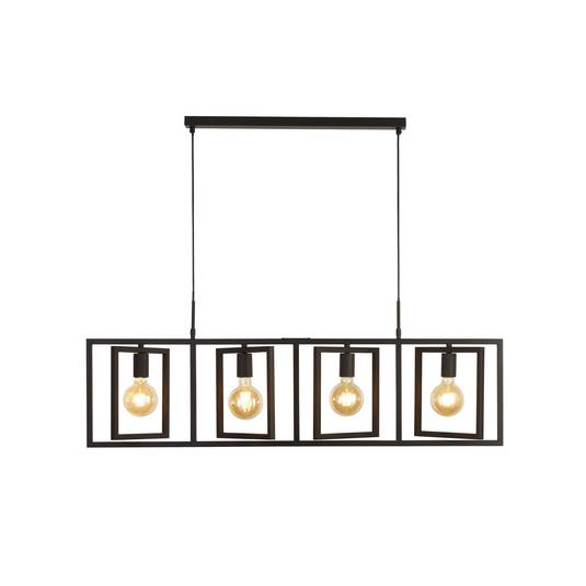 Suspension Squares à 4 lampes noire | Luminaire.fr