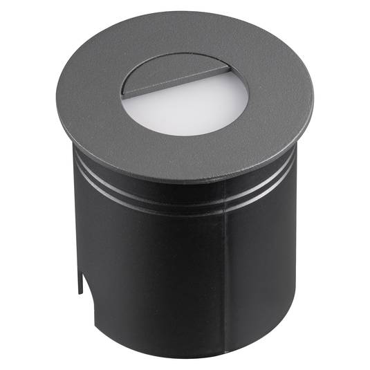 Luz LED embutida Aspen com difusor, redonda, cinzenta | Lumories.pt
