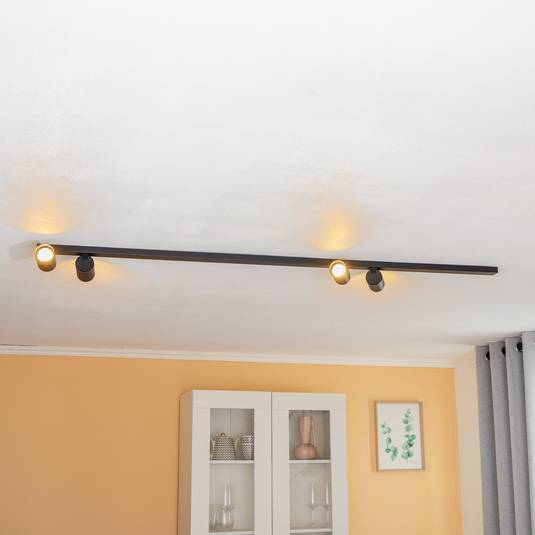 Mono VIII ceiling spotlight black 8-bulb 2x150cm | Lights.ie