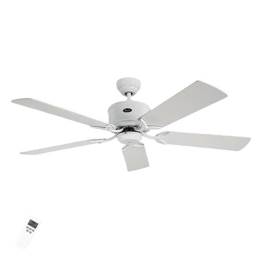 Simple ceiling fan Eco Elements white and grey | Lights.co.uk