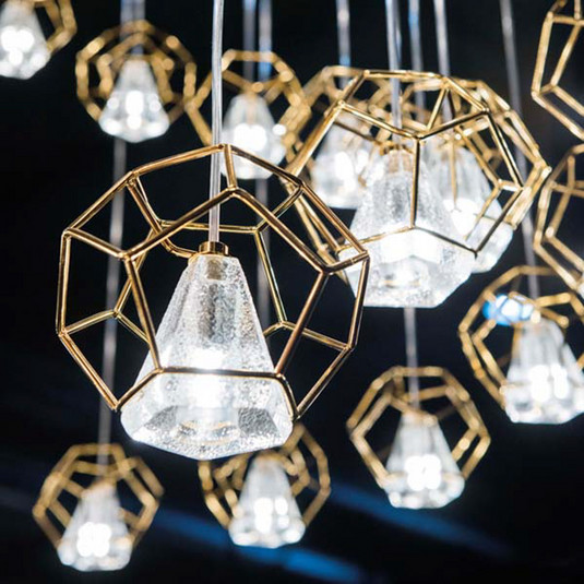 Hängeleuchte Incanto, Gold 24 kt, dreiflammig | Lampenwelt.de