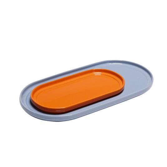 Amare Serving Tablett Set of 2 Light Blue/Orange - Hübsch | Online ...