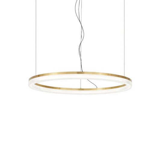 Ideal Lux LED hanging light Crown Ø 60 cm, brass-coloured metal ...