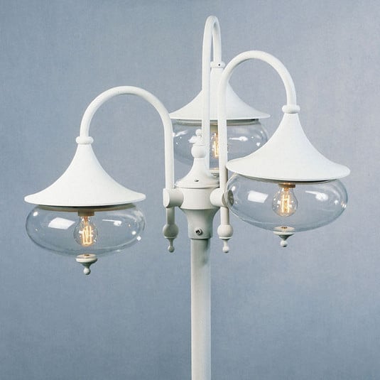 3-bulb Libra lamp post white | Lights.co.uk