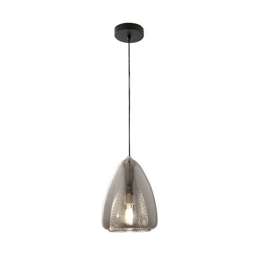 Britton pendant light, 1-bulb, grey-transparent, glass | Lights.co.uk