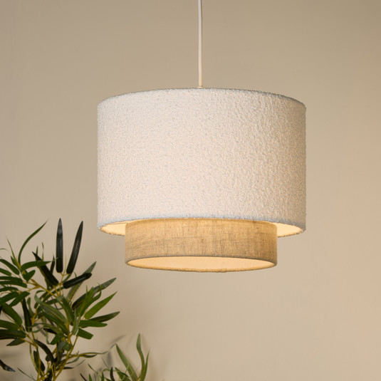 Pendelleuchte Leinen Beige