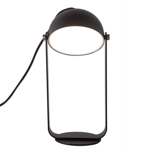 Hemi LED table lamp, pivotable lampshade, black | Lights.co.uk