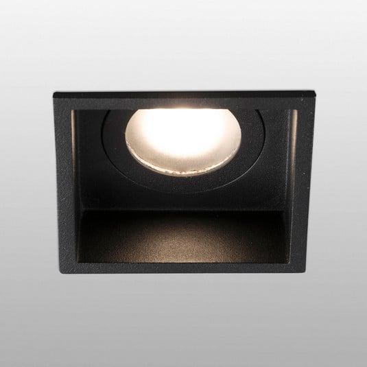 Hyde downlight 1-bulb frame angular IP44 black | Lights.ie