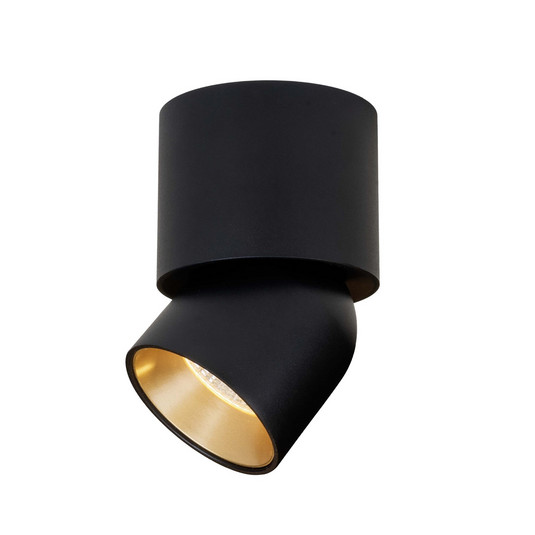 SLC LED ceiling spotlight CUP, black/gold, 930, Ø 7.5 cm, dimmable ...
