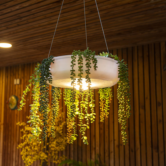 Newgarden Elba LED outdoor hanging light, plant insert | Lights.co.uk