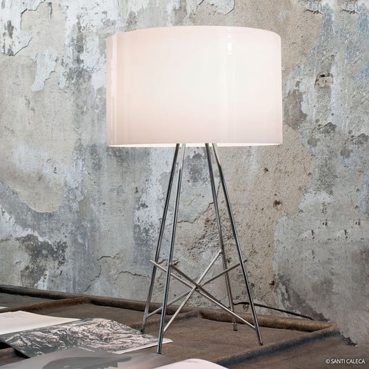 FLOS Ray T table lamp, white lampshade | Lights.co.uk