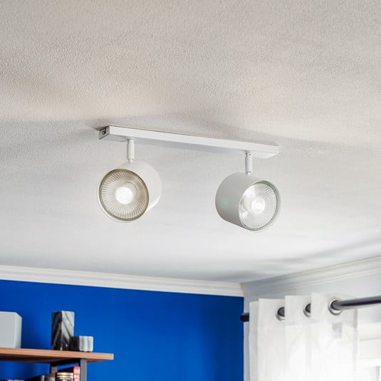 Bot ceiling spotlight, white, 2-bulb | Lights.co.uk