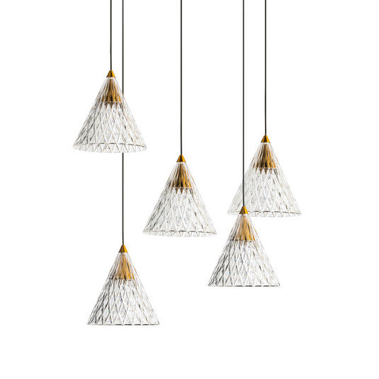 LEDS-C4 Veneto suspension LED 5 lampes dorée | Luminaire.fr