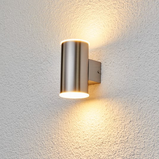 LED φωτιστικό εξωτερικού χώρου Morena, ανοξείδωτο ατσάλι, 2 φλόγες ...
