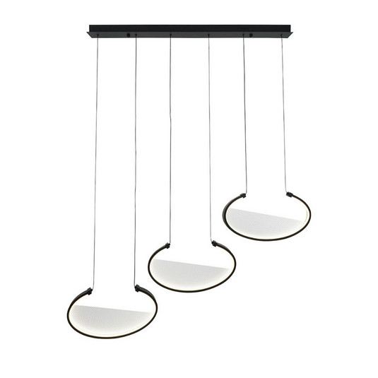 LED hanging light Adele, length 117 cm, black, metal, 3-bulb. | Lights ...