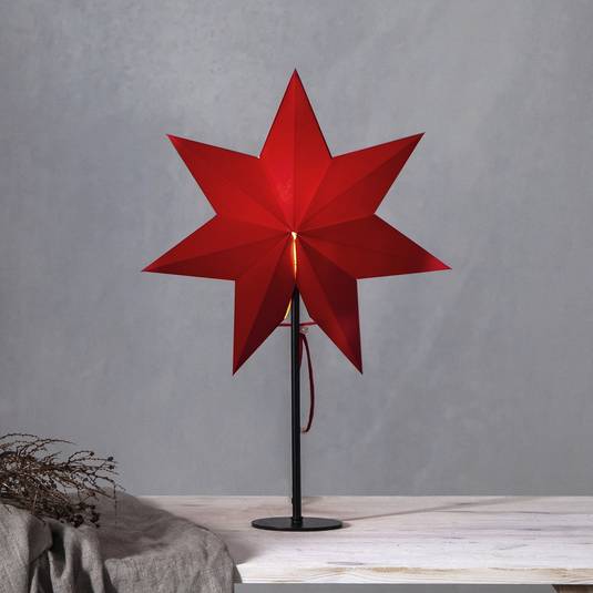 Mixa standing star, metal/paper black/red | Lights.co.uk