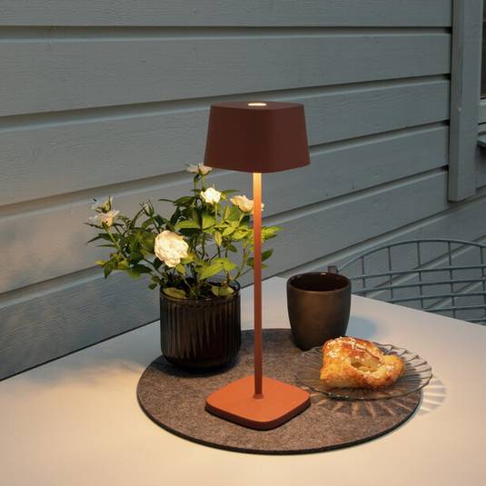 LED tafellamp Capri voor buiten, terracotta | Lampen24.nl