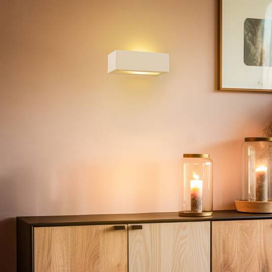 Nástěnné světlo Gipsy, sádra, up/down hranaté 30cm | lumories.cz