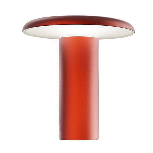 Artemide Takku LED table lamp with rechargeable battery, red | Lights.co.uk