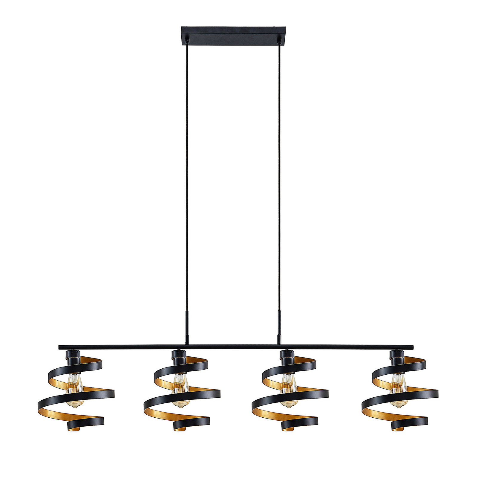 Lindby Colten lampa wisząca, 4-pkt., czarna, złota | Lampy.pl Lindby Colten lampa wisząca, 4-pkt., czarna, złota | Lampy.pl
