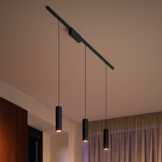 Philips Hue Perifo track lighting system, 3 hanging lights | Lights.co.uk