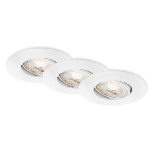 7602 LED recessed spotlight 3-set IP65 3000K white | Lights.co.uk